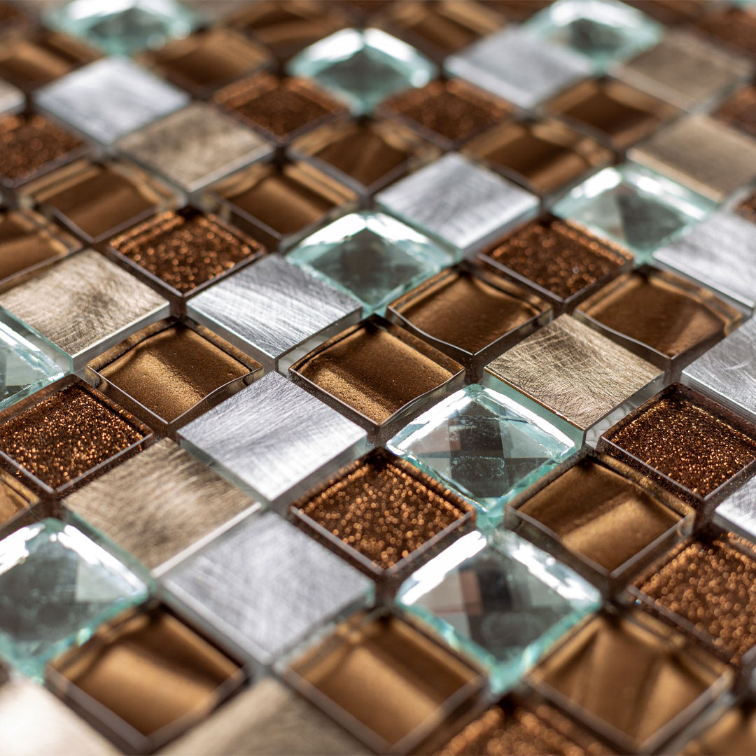 Crystal Bronze Square Mosaics SG201 I Tiles DIY