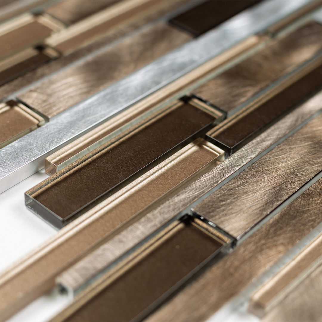Platin Bronze Strip Mosaics SG205 I Tiles DIY