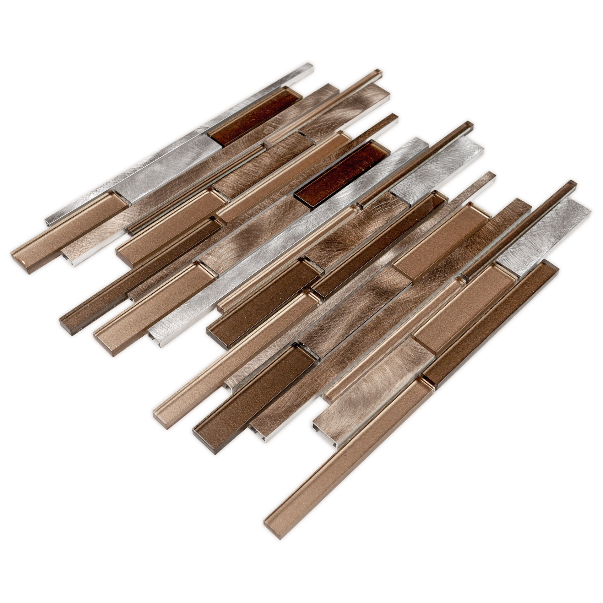Platin Bronze Strip Mosaics SG205 I Tiles DIY