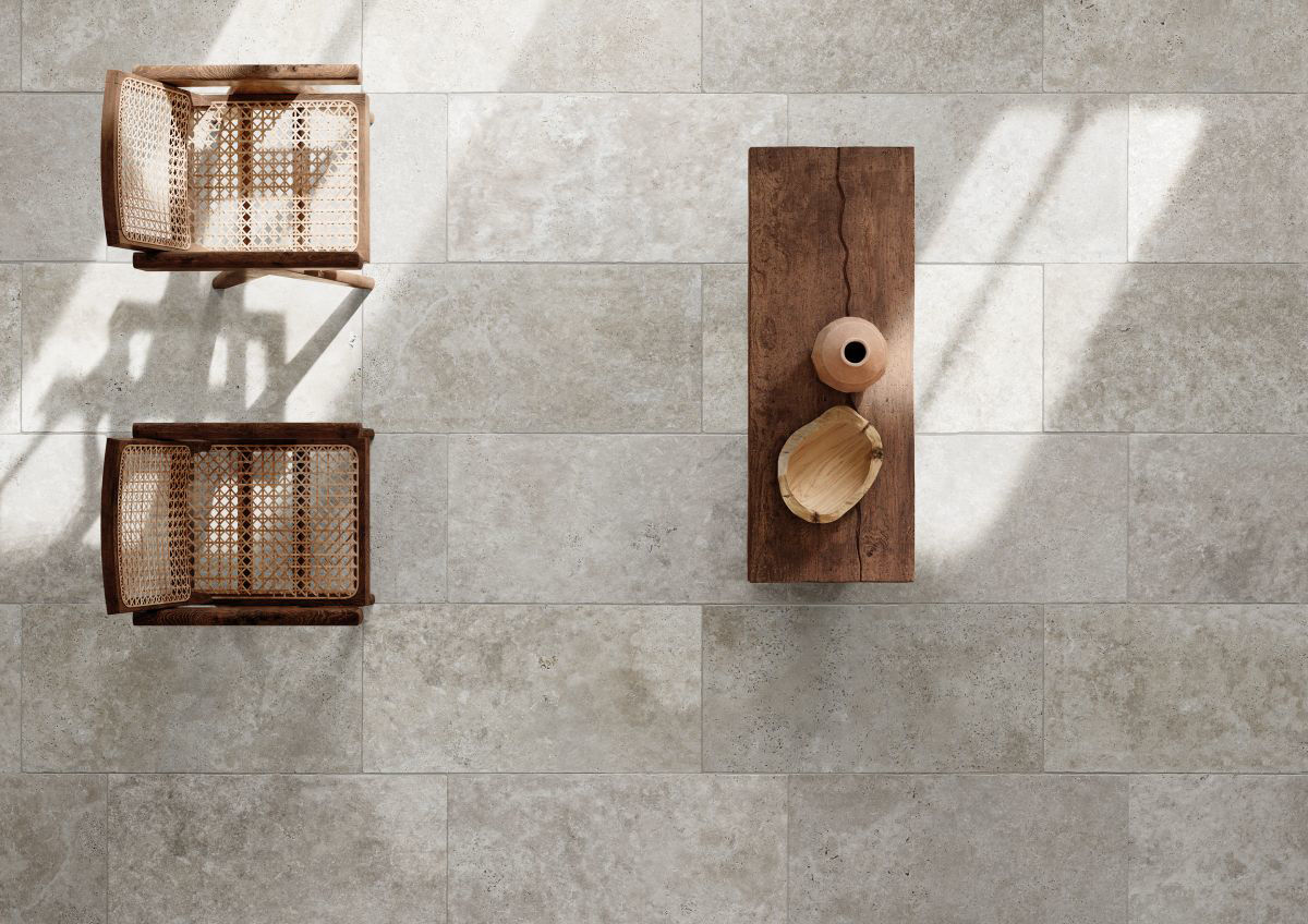 Timestone Grey Travertine Porcelain Tile 50x100 cm I Tiles DIY