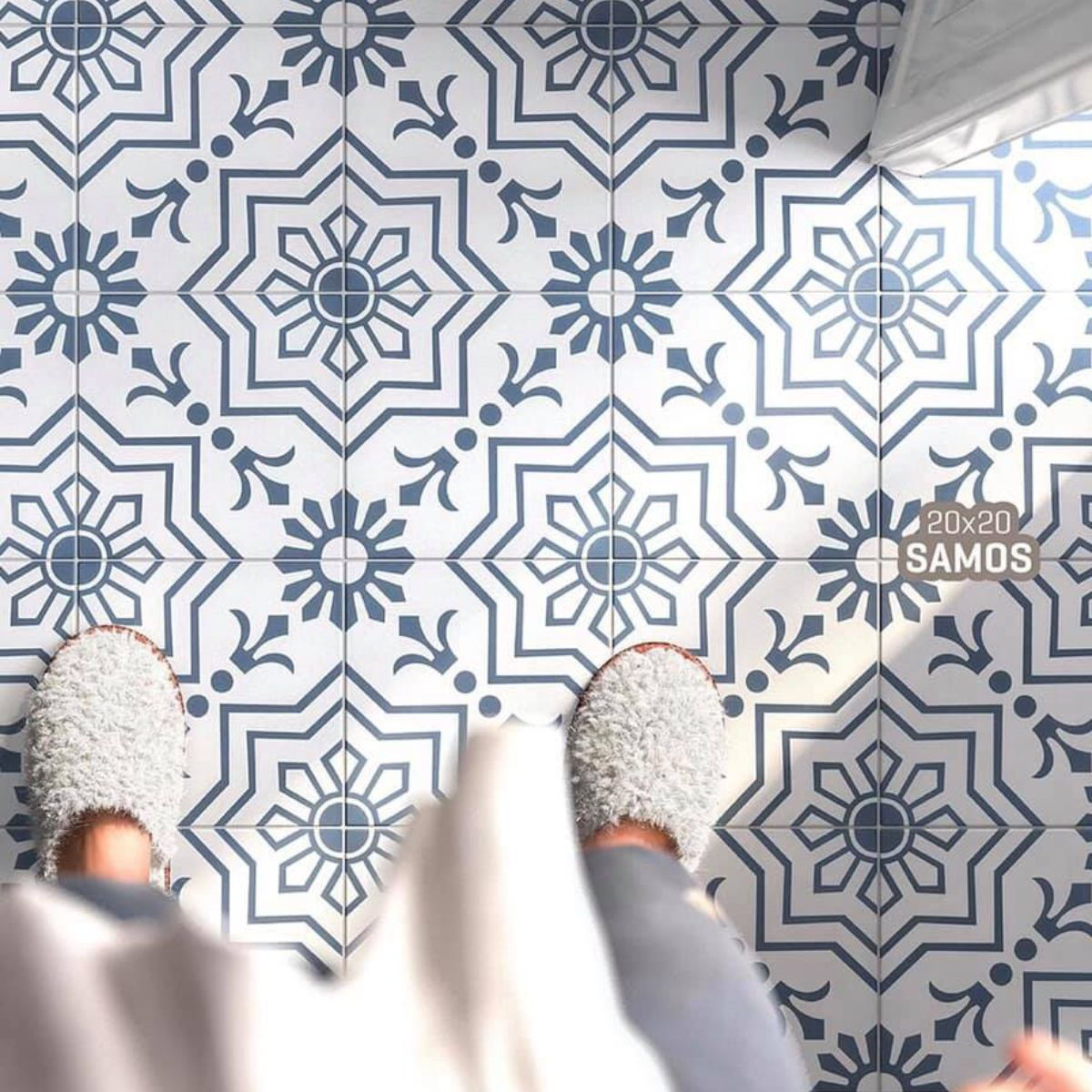 Samos Blue Matt Tile 20x20 cm I Tiles DIY