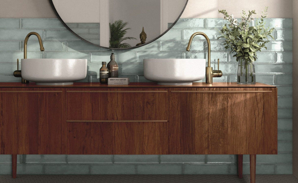 Rustic Glass Green Wall Tile 7.5x30 cm I Tiles DIY