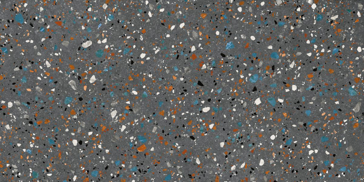 Gobi Black Matt Terrazzo Tile 60x120 cm I Tiles DIY