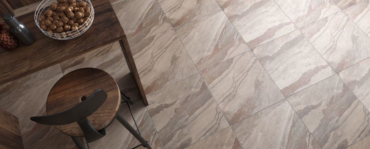 Slate Gold Sugar Polished Stone Effect Tile 60x60 cm I Tiles DIY