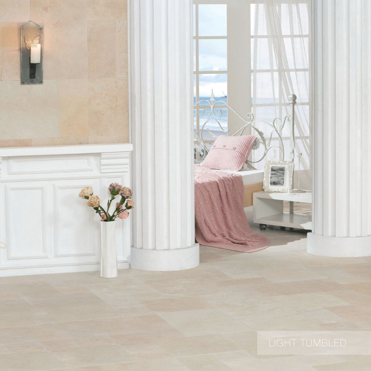 Tumbled Premium Light Travertine Modular I Tiles DIY
