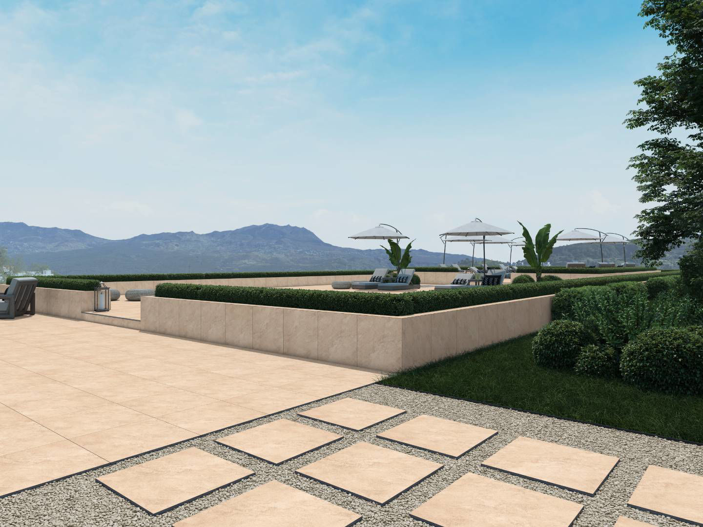 Sierra Beige Porcelain Paving Slabs 60x60 cm I Tiles DIY