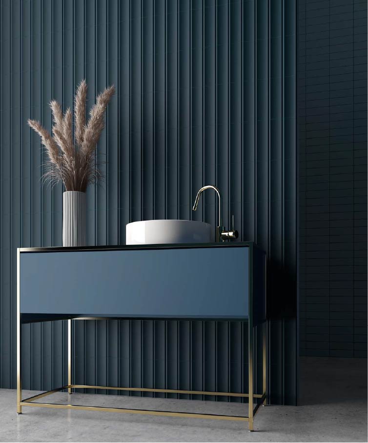 Vibe In Blue Matt Brick Tile 6.5x20 cm I Tiles DIY