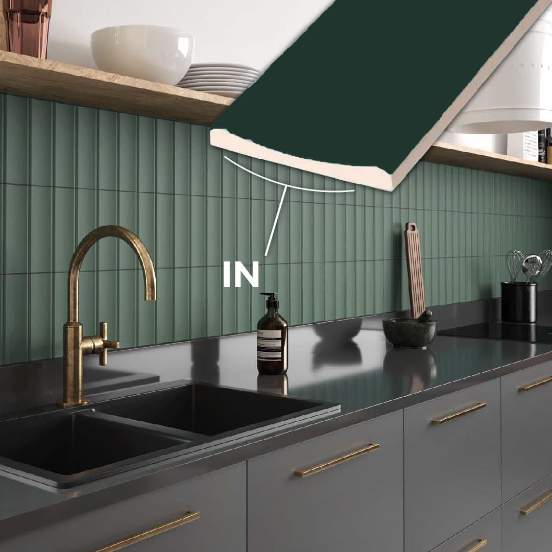 Vibe In Green Matt Brick Tile 6.5x20 cm I Tiles DIY