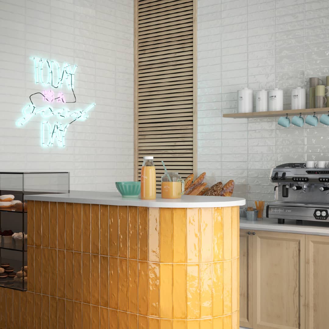 Rain Khaki Glossy Wall Tile 7.5x30 cm I Tiles DIY