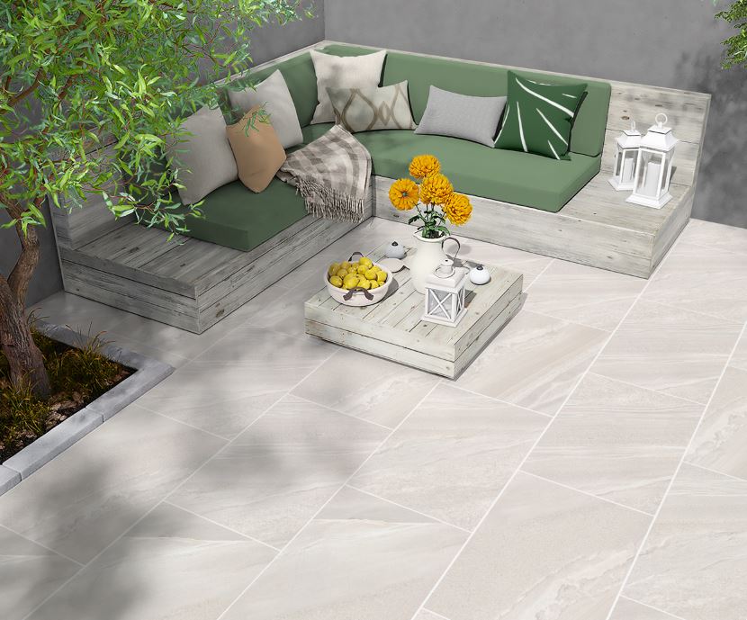 Crossover Blanco Porcelain Paving Slabs 60x90 cm I Tiles DIY