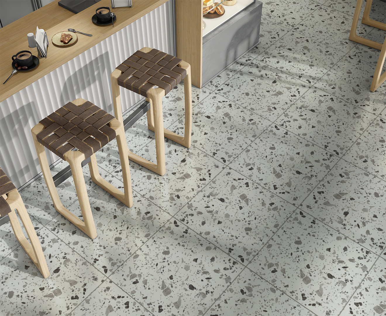 Azzora Grey Matt Terazzo Effect Tile 60x60 cm I Tiles DIY