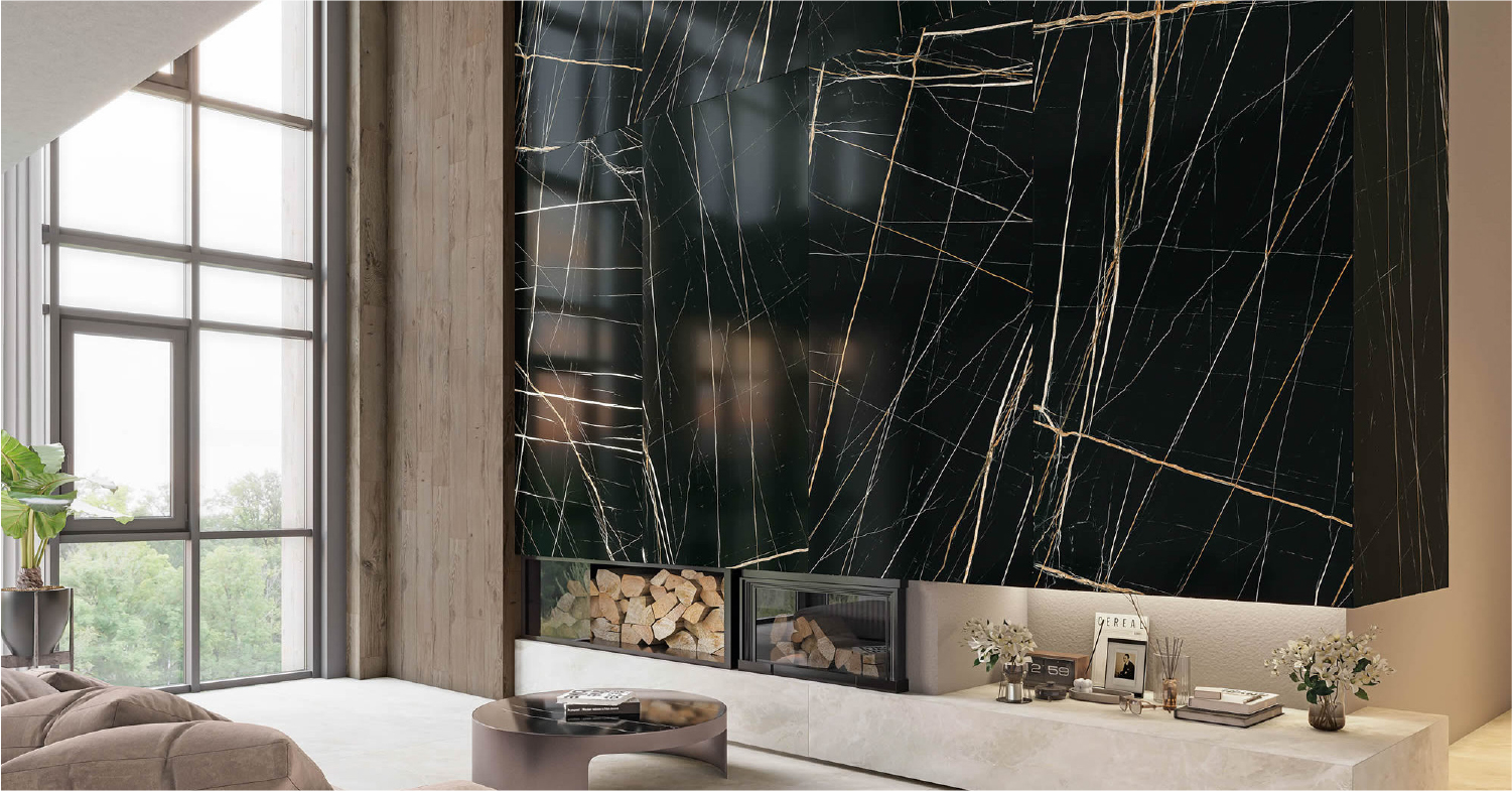 Nox Black Polished Tile 60x120 cm I Tiles DIY