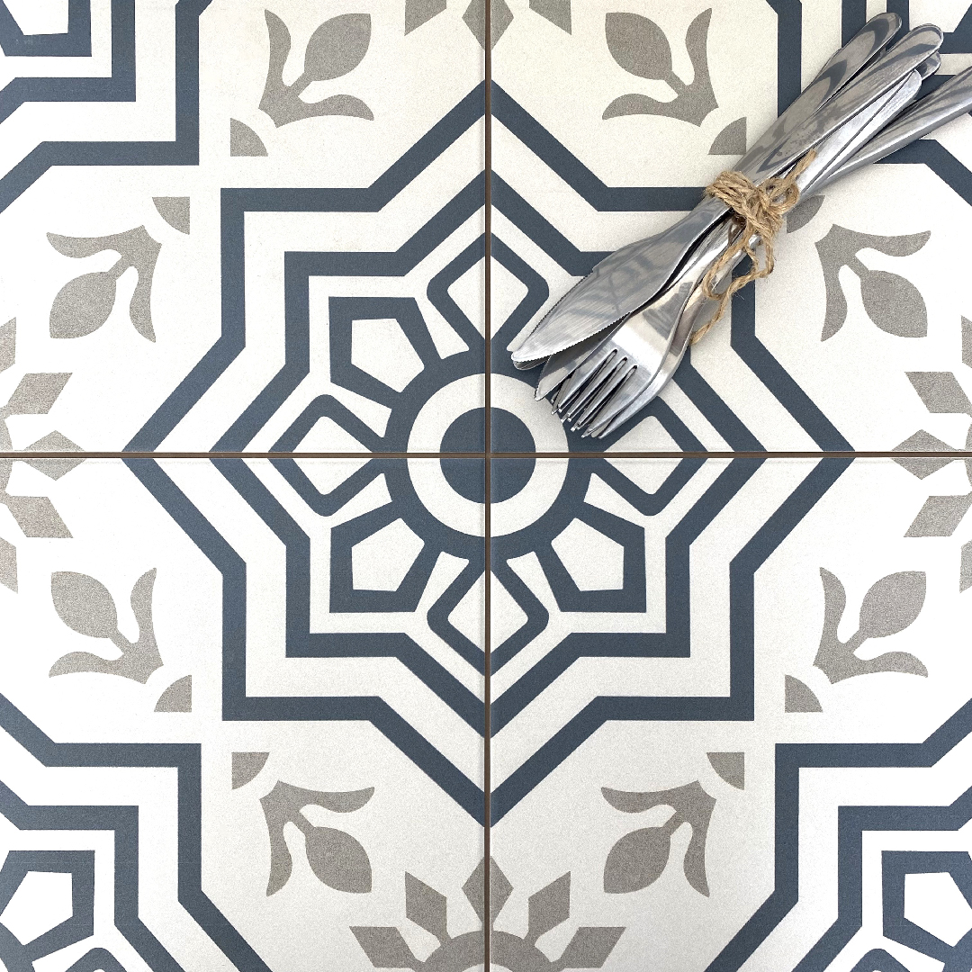 Bursa Blue Pre-Cut Matt Tile 45x45 cm I Tiles DIY