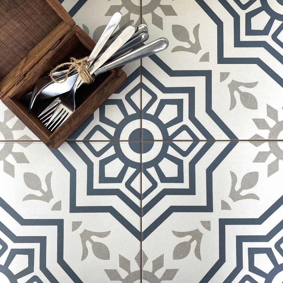 Bursa Blue Pre-Cut Matt Tile 45x45 cm I Tiles DIY