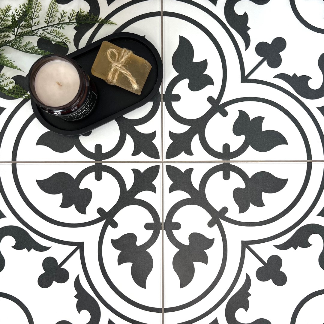 Ledbury Charcoal Black Pre-Cut Matt Tile 45x45 cm I Tiles DIY