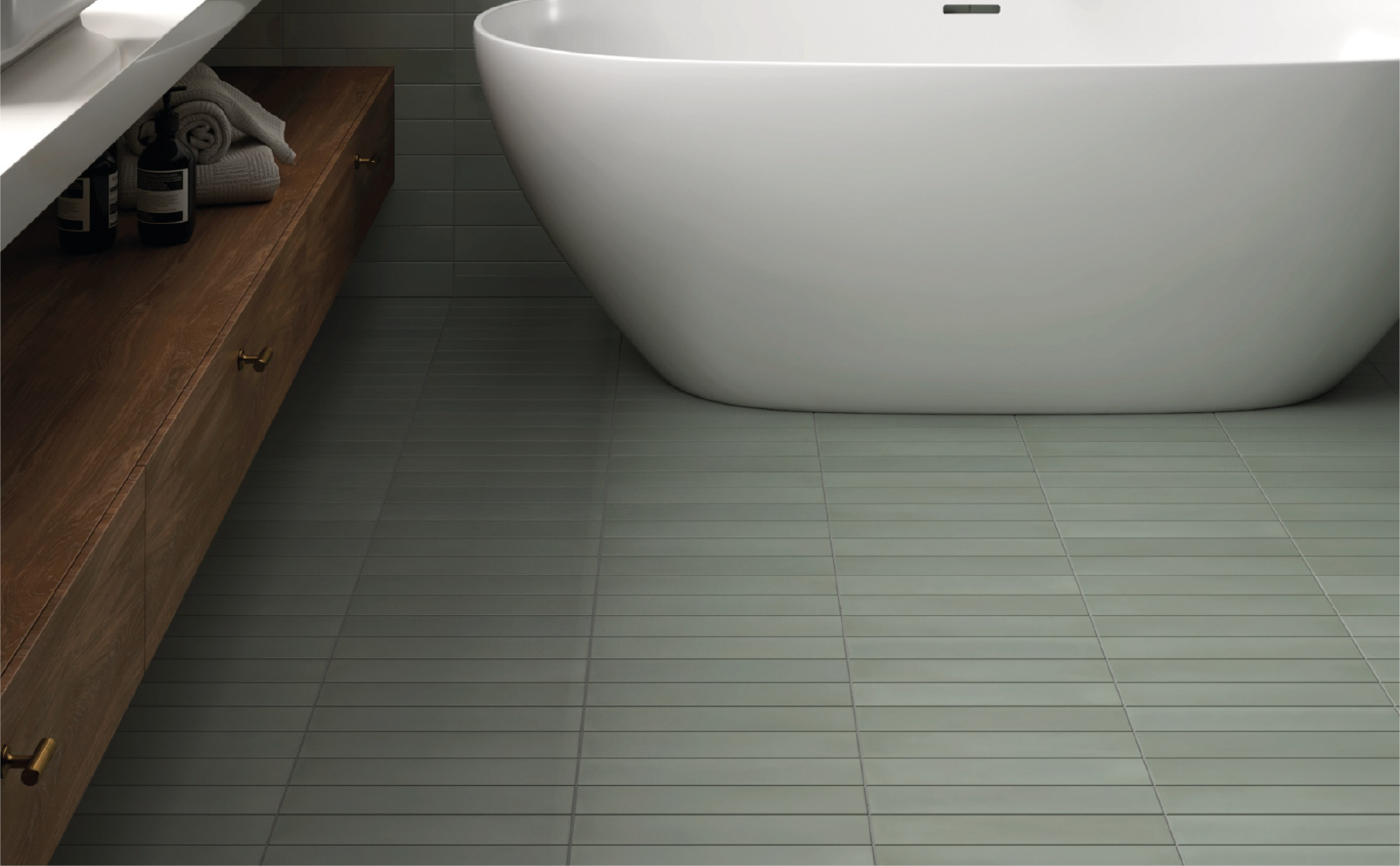 Wade Green Matt Metro Tile 6x30 cm I Tiles DIY