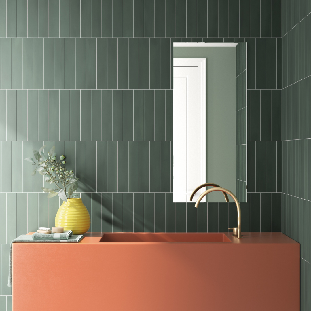 Wade Dark Green Matt Metro Tile 6x30 cm I Tiles DIY