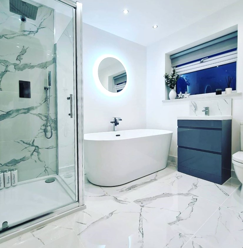 Calacatta Blanco Polished Marble Look Tile 60x60 cm I Tiles DIY