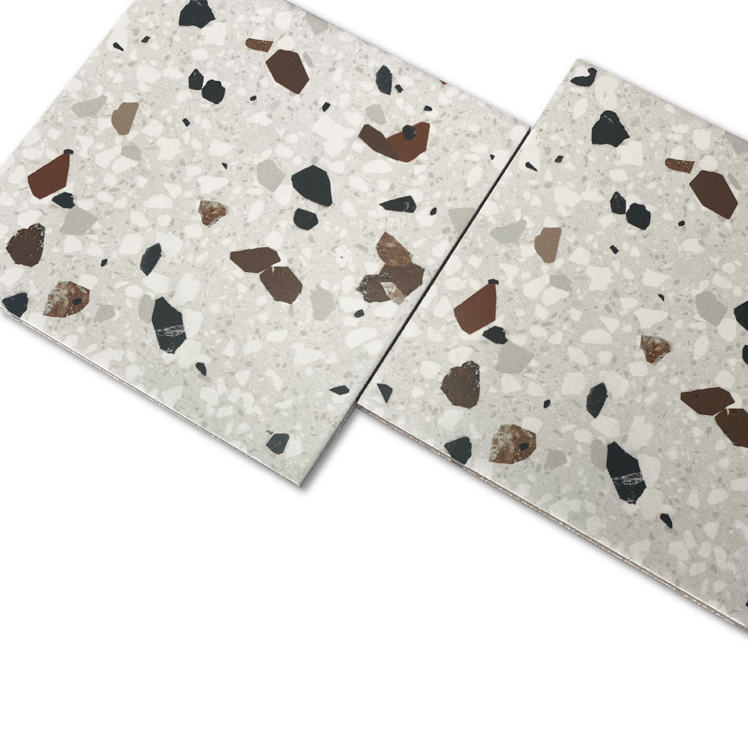 Confetti Coffee Terrazzo Look Tile 19.7x19.7 cm I Tiles DIY