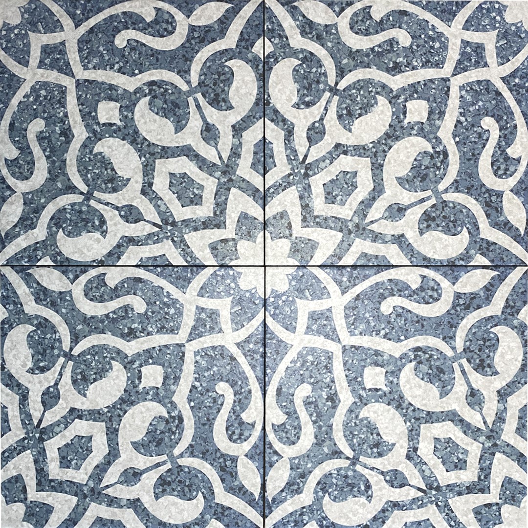 Lapis Blue Matt Patterned Tile 19.7x19.7 cm I Tiles DIY
