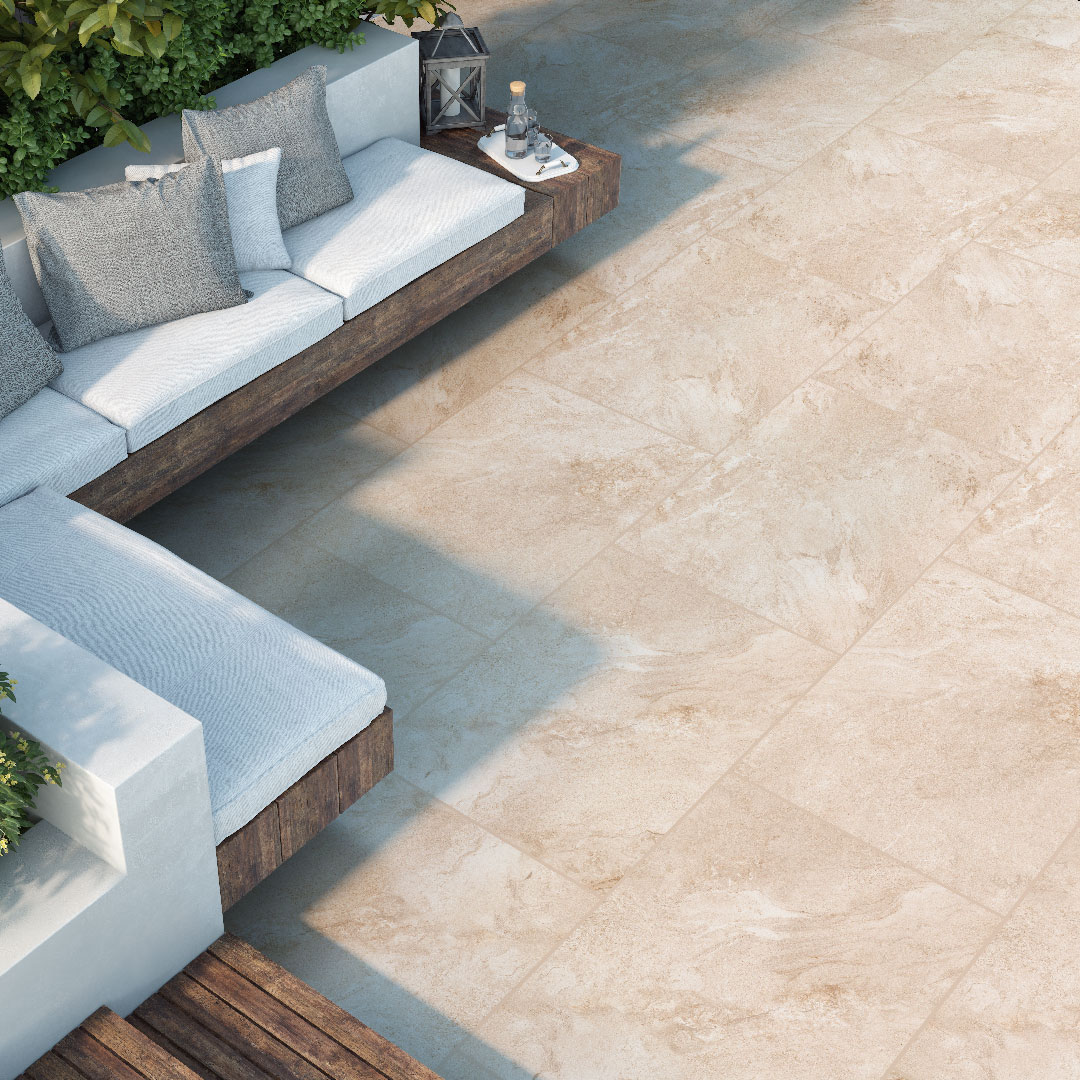 Cliff Beige Porcelain Paving Slab 60x90 cm I Tiles DIY
