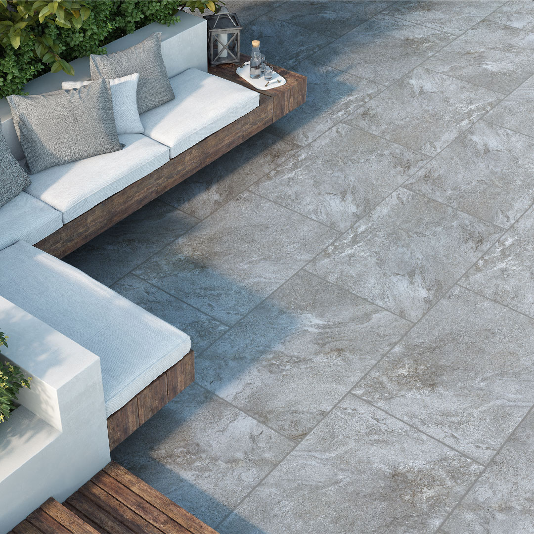 Cliff Grey Porcelain Paving Slab 60x90 cm I Tiles DIY