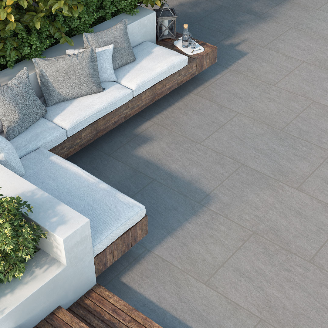 Quartz Grey Porcelain Paving Slab 60x90 cm I Tiles DIY
