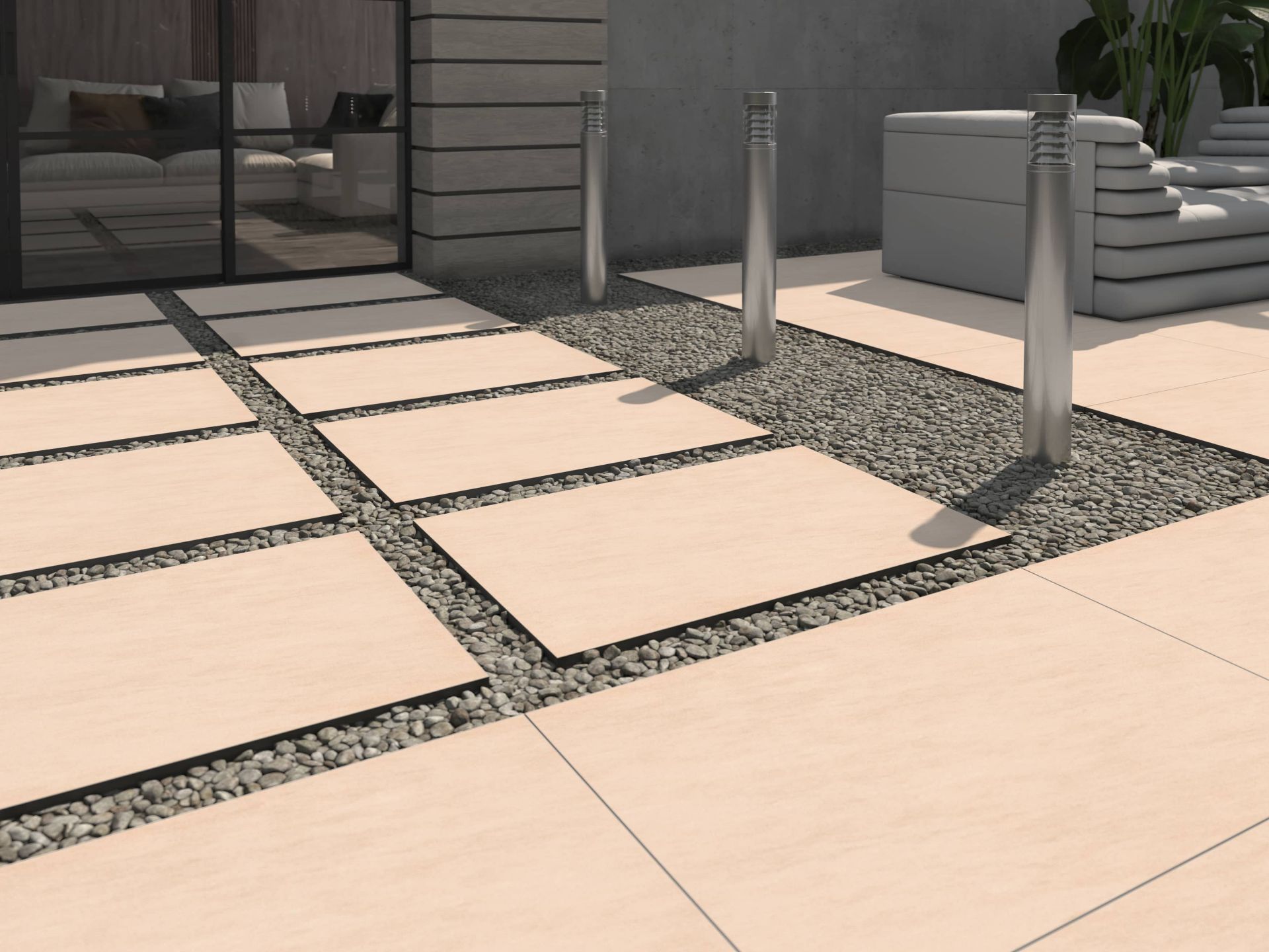 Quartz Beige Porcelain Paving Slab 60x90 cm I Tiles DIY