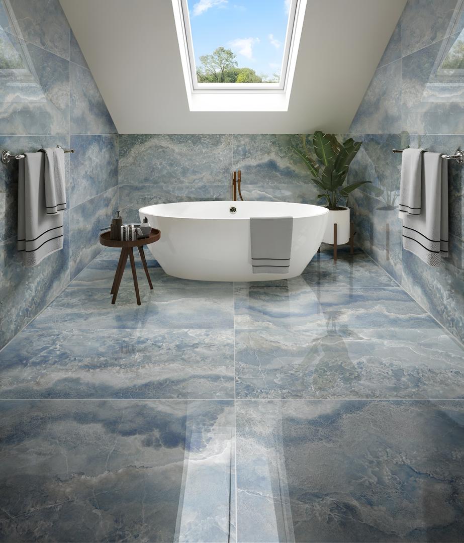 Diamond Dust Blue Polished Tile 60x120 cm I Tiles DIY